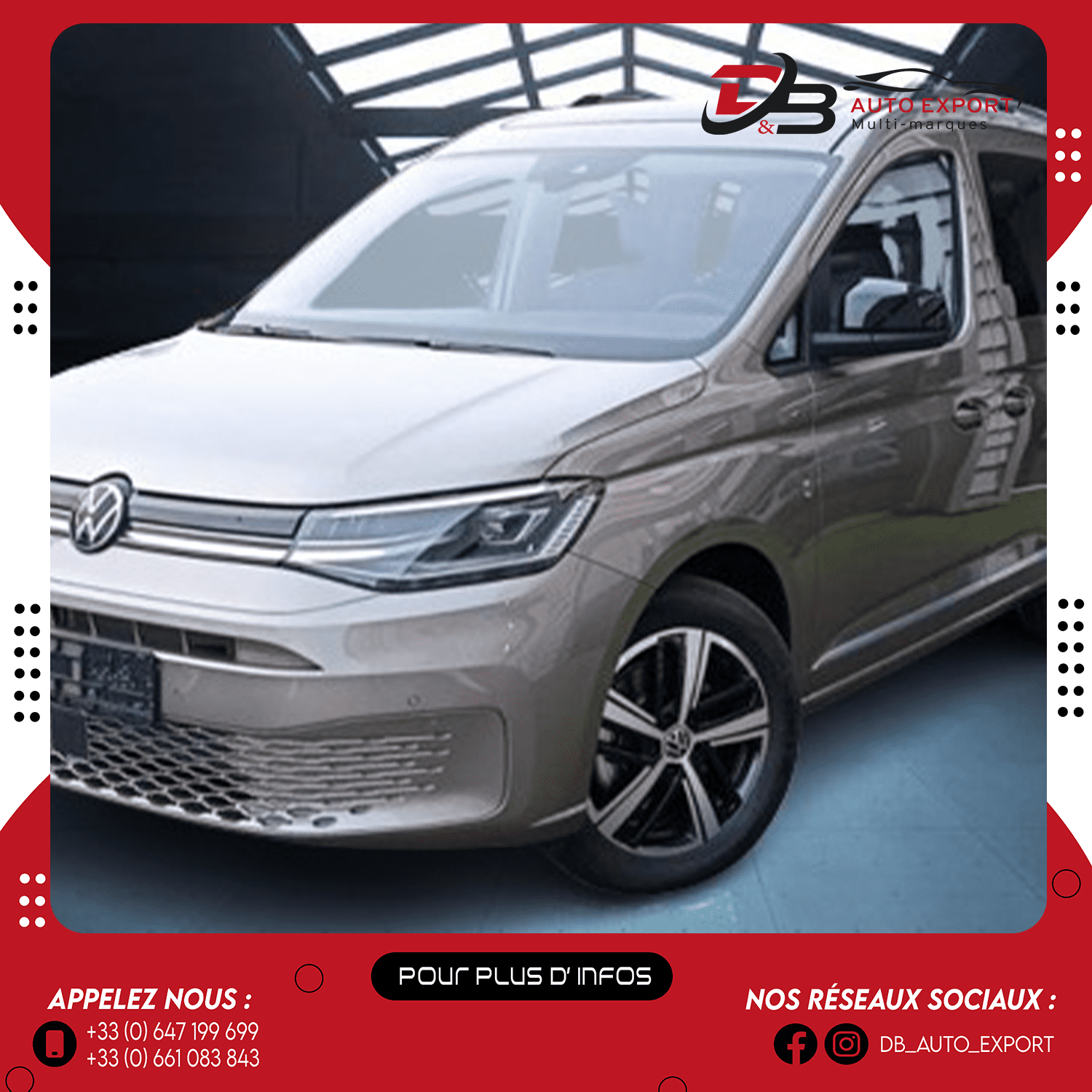 Volkswagen Caddy Style 2.0 TDI 122 CH DSG Full - D&B Auto Export